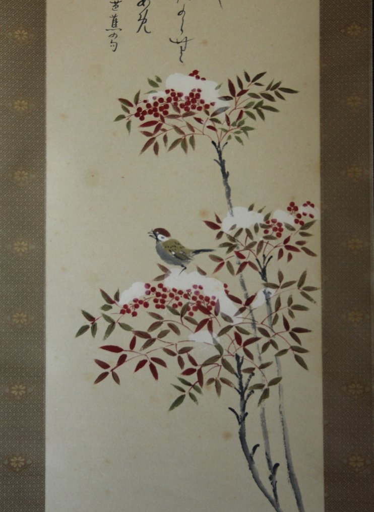 Winter Kacho-ga 花鳥 - With signature and seal 美舟 Bishu - Japan - Catawiki