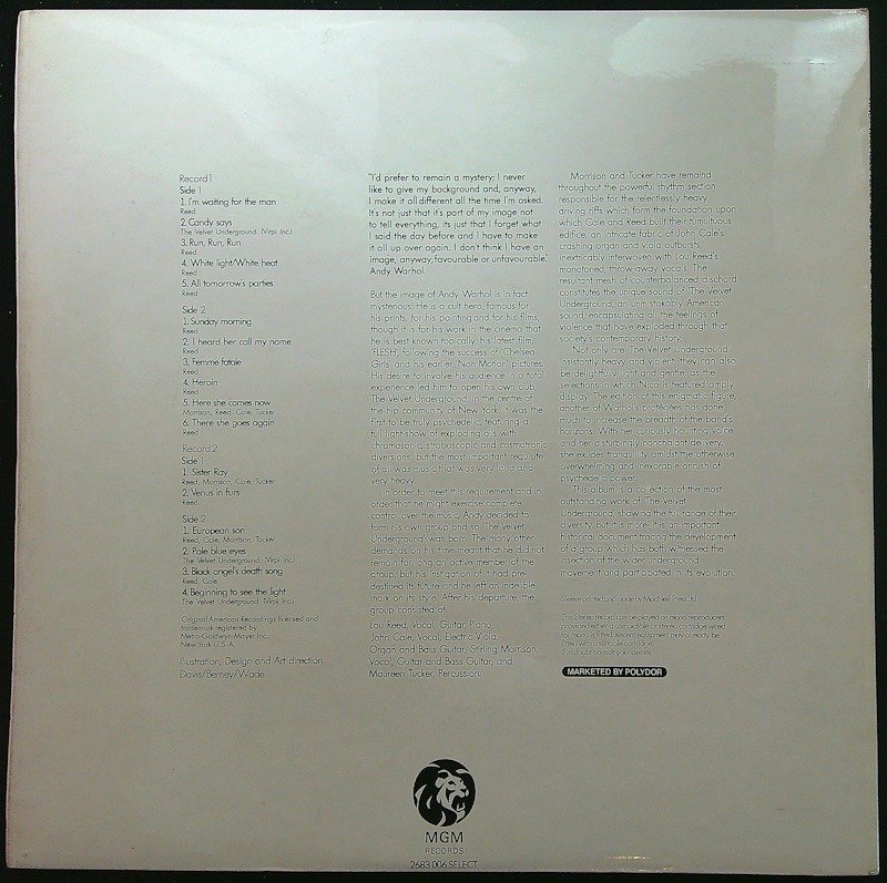 Andy Warhol's Velvet Underground Featuring Nico (Garage Rock ...