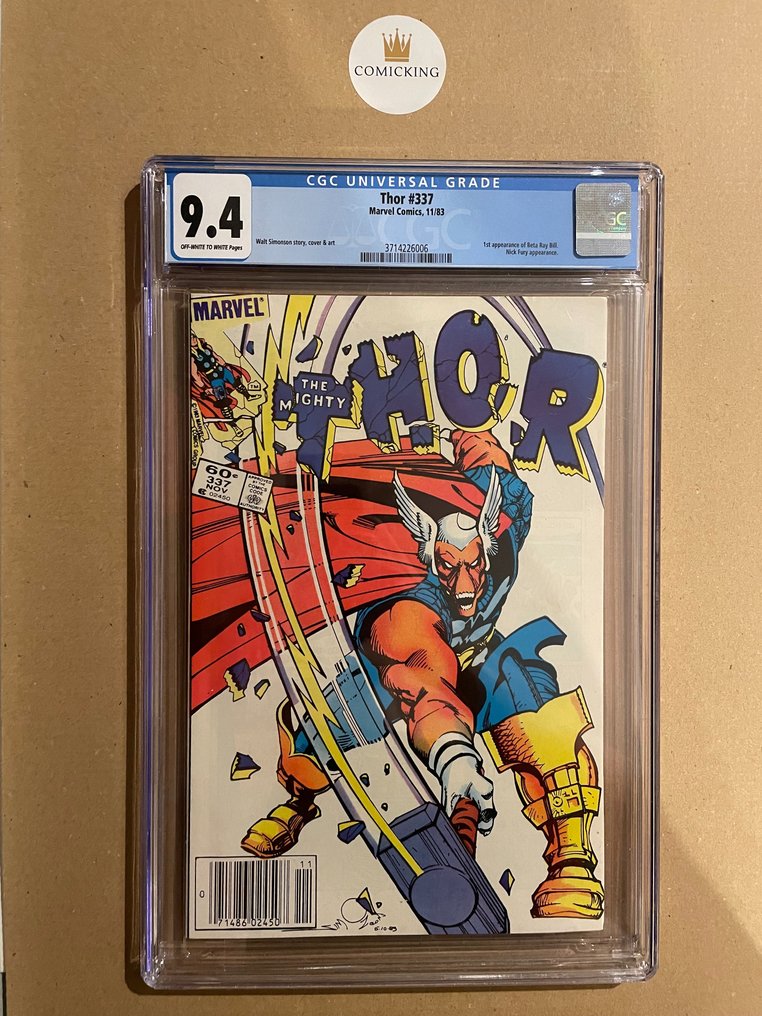 THor 337 - 1st appearance of Beta Ray Bill - 1 Graded comic - CGC 9,4 ...