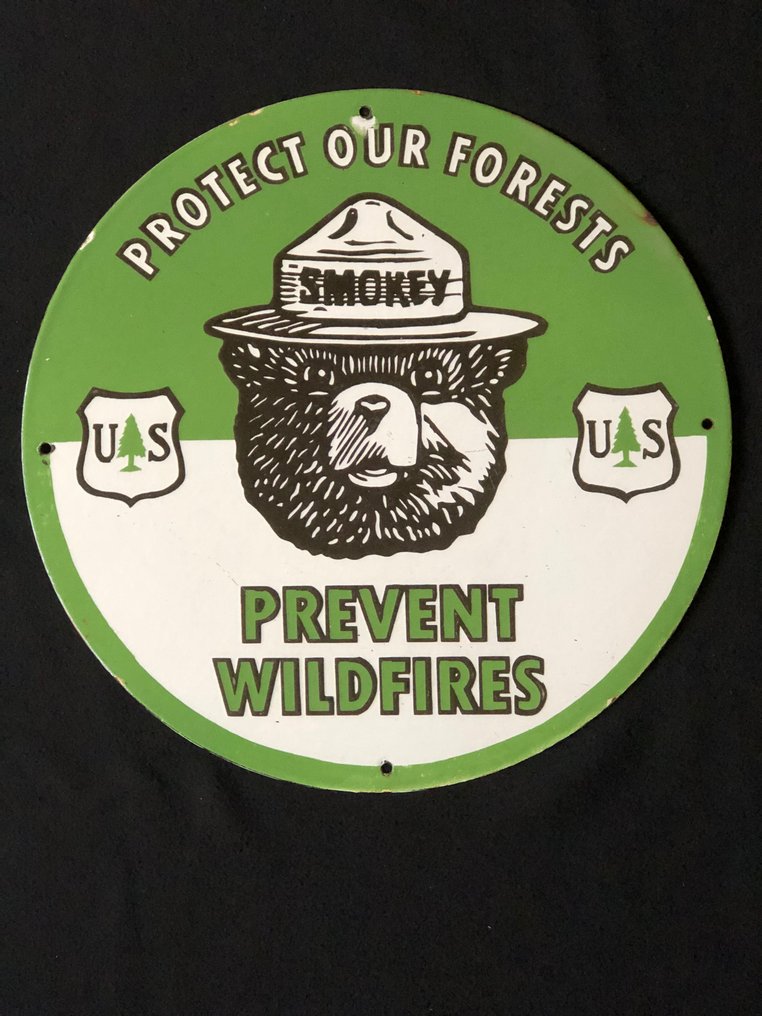Prevent Wildfires - warning sign - Enamel - Catawiki