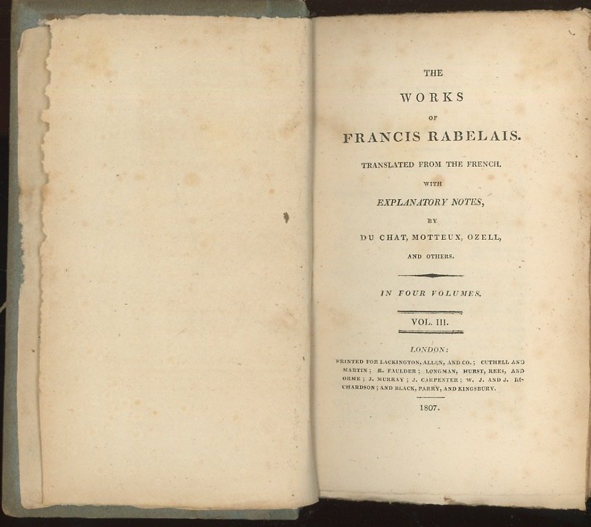 Francis Rabelais - The works of Francis Rabelais (in four volumes ...