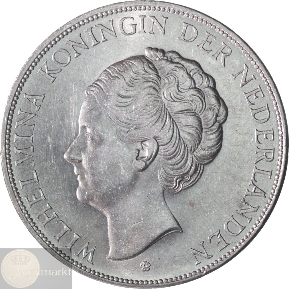 Nederland. Wilhelmina. 2½ gulden 1938 "normaal haar" - Catawiki