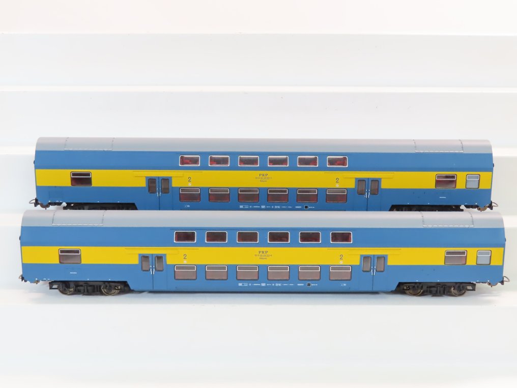 Piko H0 - Uit set 97934 - Model train passenger carriage (2) - 2x 4-axle double-decker express ...