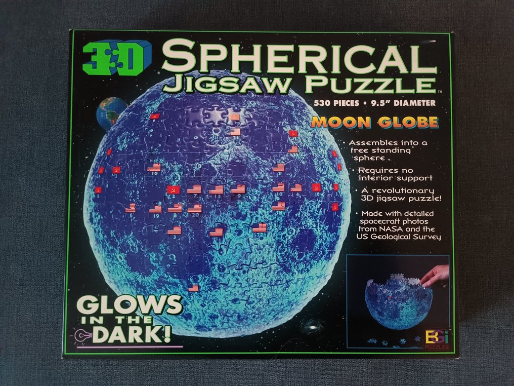 Puzzle - 3D Spherical Jigsaw Puzzle Moon Globe Buffalo Games - Papier ...