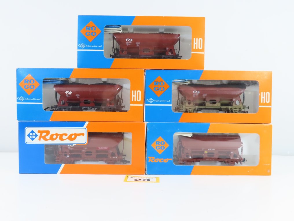 Roco H0 - 4335C/46134/46418 - Model train freight carriage (5) - Five 2 ...