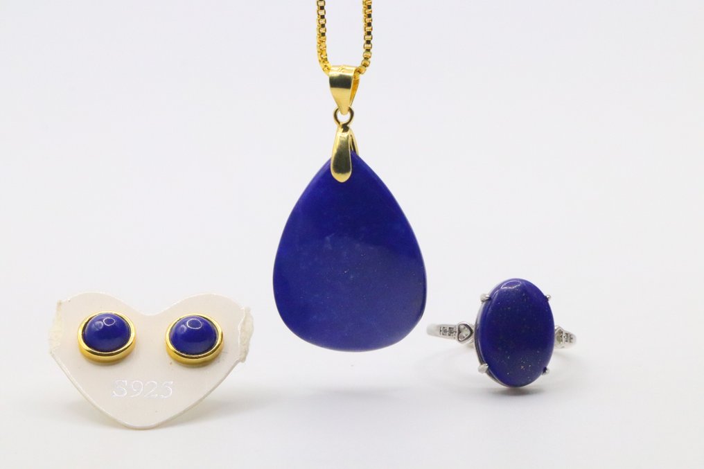 Pas de prix de réserve - Ensemble complet de lapis-lazuli naturel - Qualité AAA,- 10.4 g - Catawiki