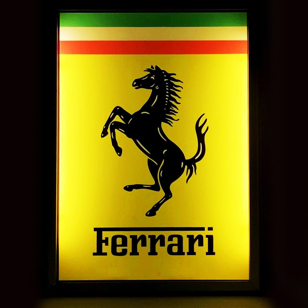 Ferrari Sign - Large Size - illuminated sign - 75 cm X 55 cm - Lighted ...