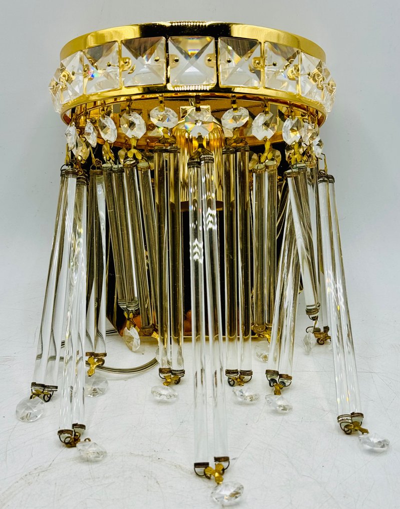 Swarovski Strass - Wall lamp (2) - Brass, Gilt - Catawiki
