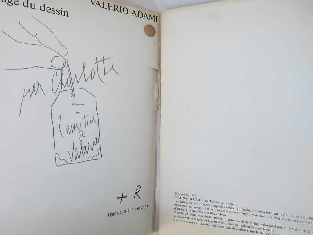 Signed; Valerio Adami / Jacques Derrida - Derrière le Miroir. Nr. 214 ...