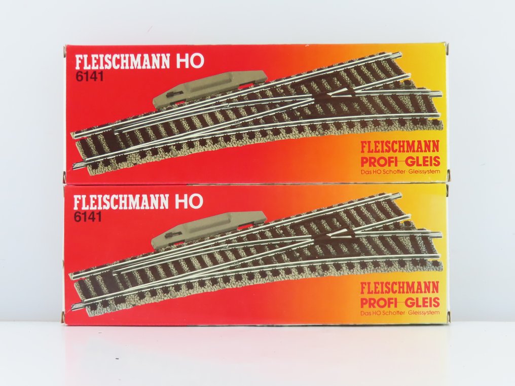 Fleischmann H0 - 6141 - Rails - 2 paires d'interrupteurs 2x gauche/2x droite avec entraînement ...