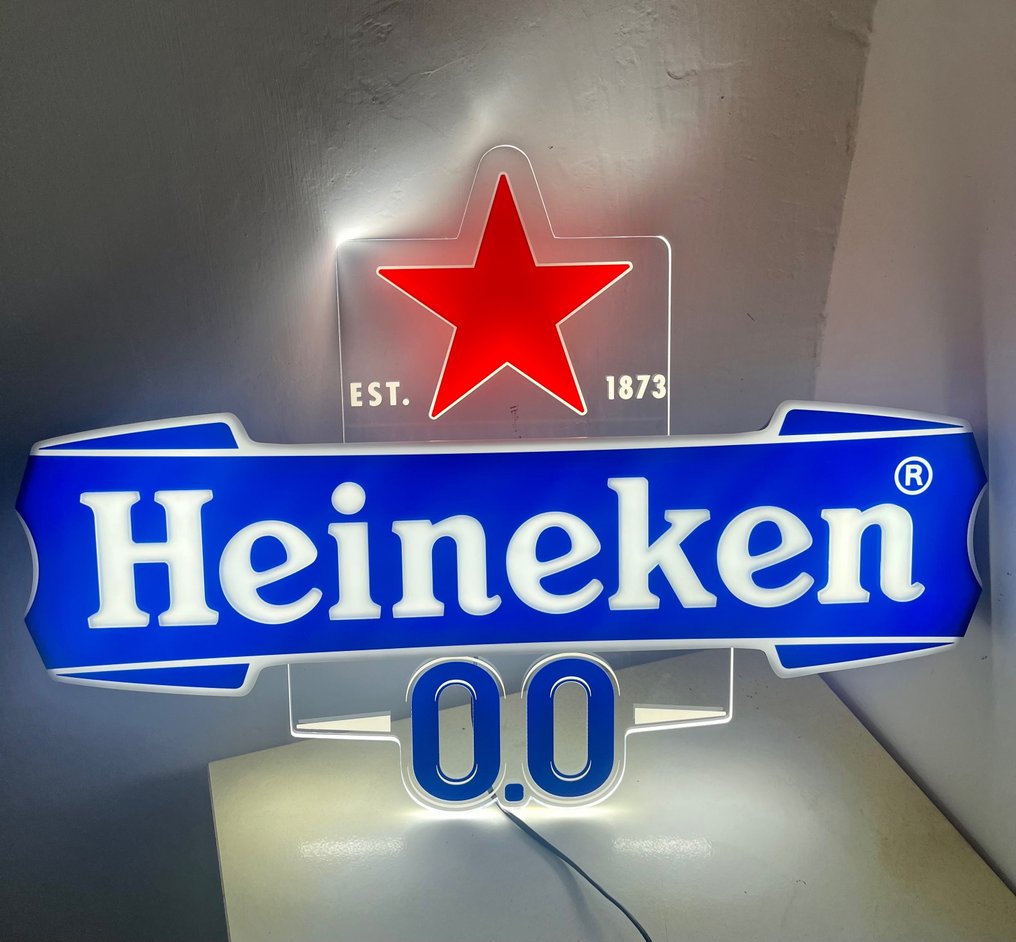 dekkers - heineken - Enseigne lumineuse, Enseigne publicitaire - Plastique, Plexiglas - Catawiki