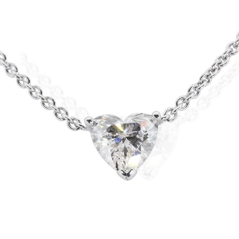 Necklace - White gold - 1.01ct. Heart Diamond - Catawiki