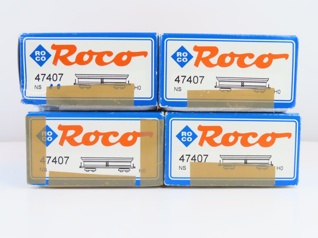 Roco H0 - 47407 - Freight carriage - 4x 4-axle bottom/self-unloaders - NS - Catawiki