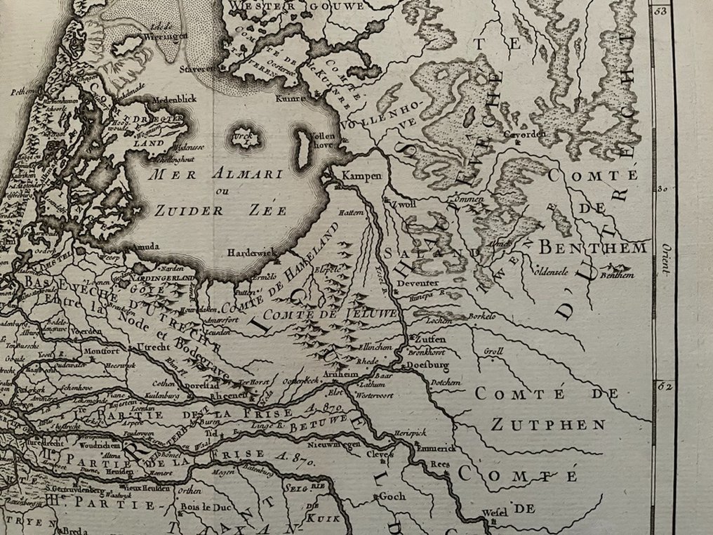 Países Bajos, Mapa - 7 provincias; Lattré - Carte Ancienne du ...