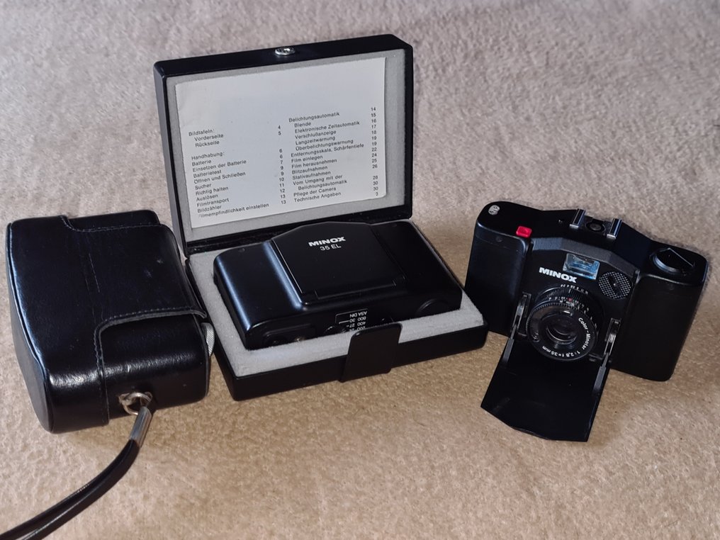 Minox 2 Stück 35 EL mit Kästchen, Tasche Viewfinder camera - Catawiki