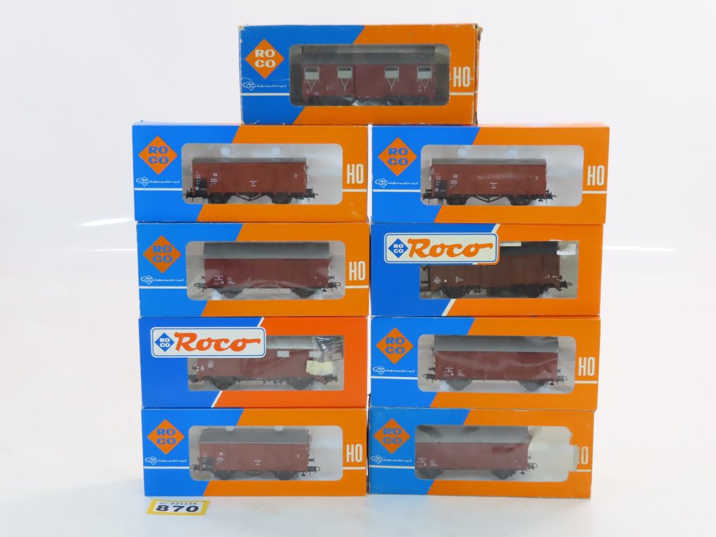 Roco H0 - o.a. 4373/4310A/4301G - Model train freight carriage (9) - 9x ...
