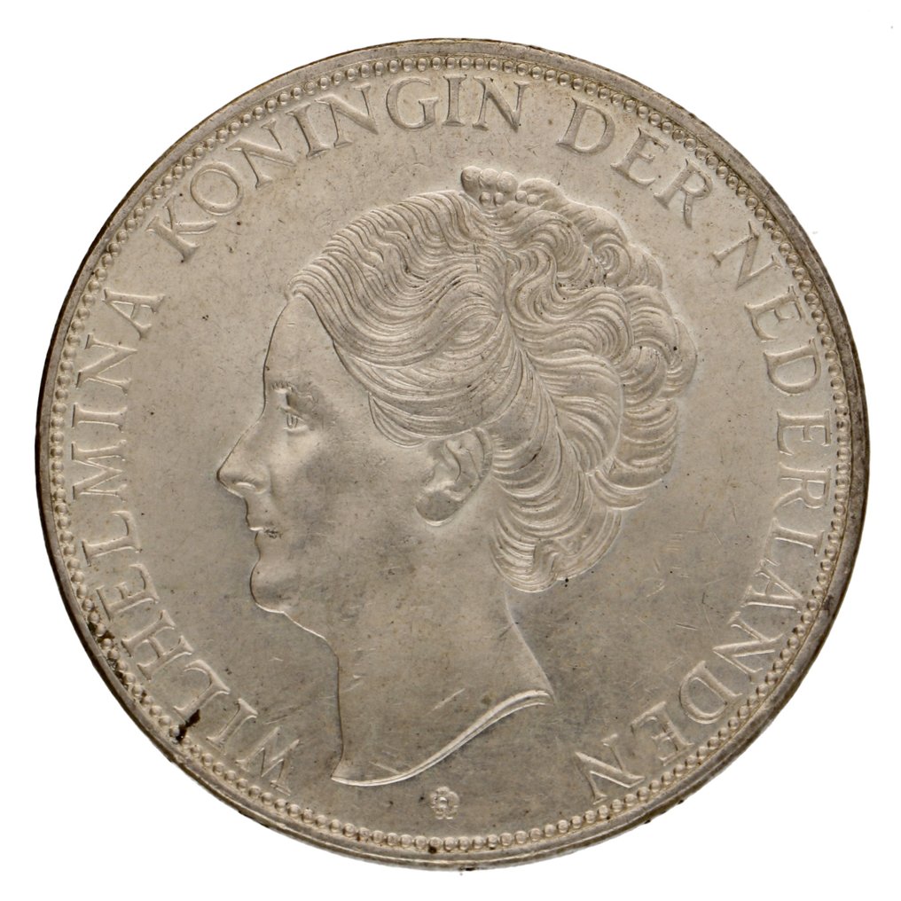 Nederland. Wilhelmina (1890-1948). 2 1/2 Gulden 1938 - "Grof Haar" - Prachtig - Catawiki