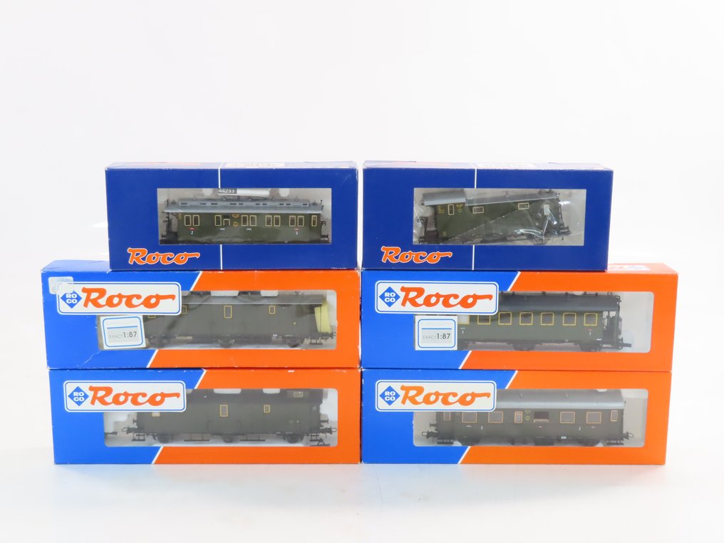 Roco H0 - o.a. 44233/44230/44855 - Modeltrein personenwagen (6) - 6x 2/ ...
