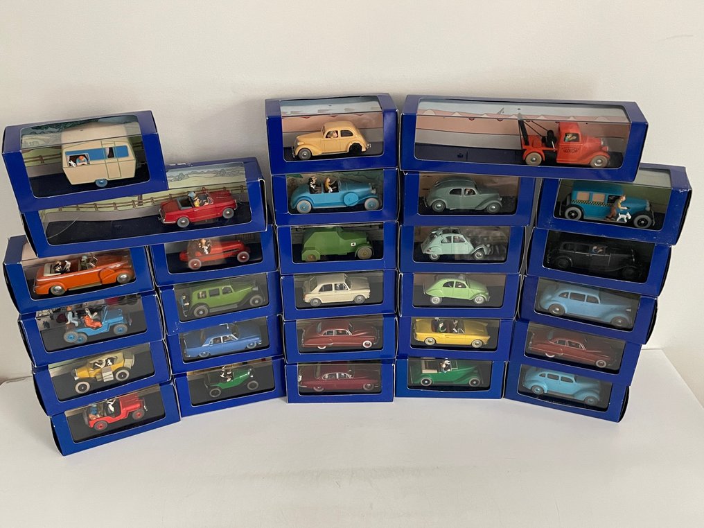 Tintin - Ensemble de 26 voitures 1:43 - En voiture Tintin - 26 beeldjes ...