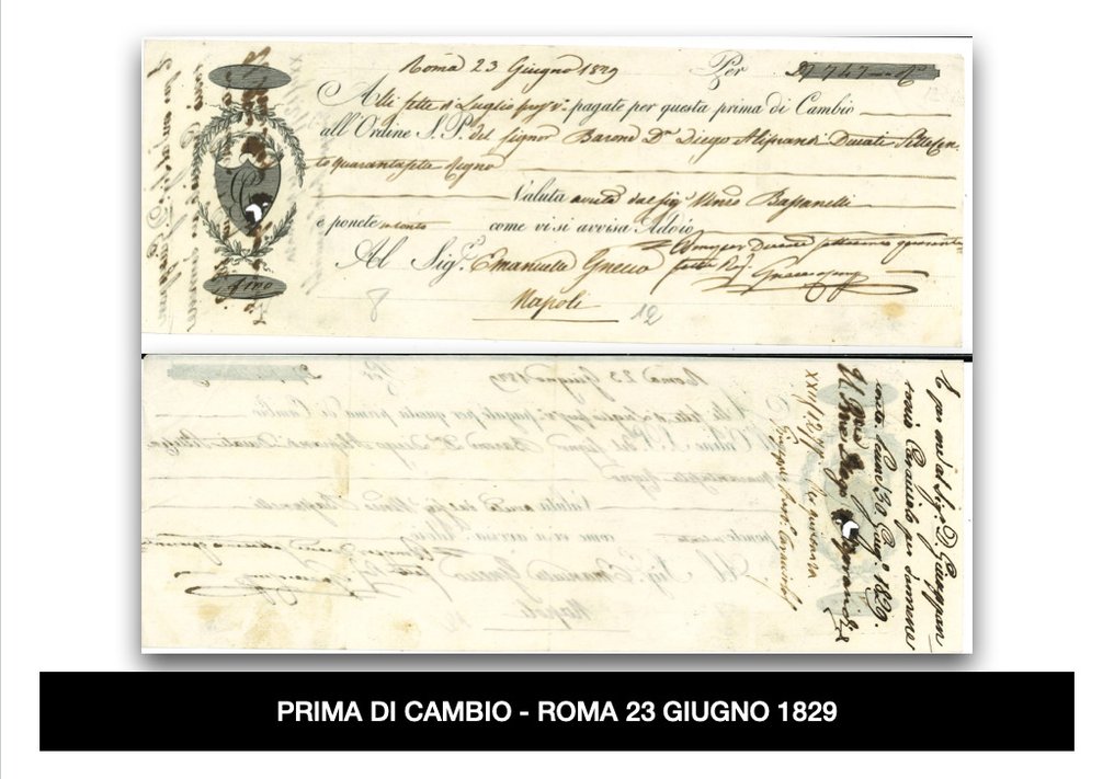 Italy, Miscellaneous. 747 Ducati 23/06/1829 - Banconota / Prima di ...