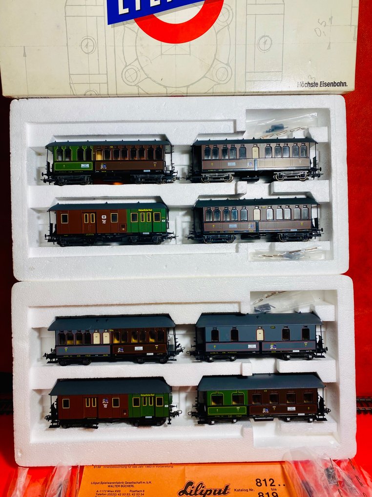Liliput H0 - 812, 812-2 - Model train passenger carriage set (2) - 8 wagons - DB - Catawiki