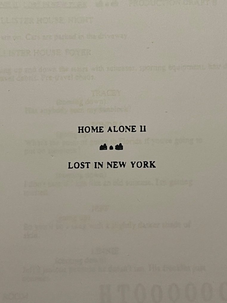 Scénario - John Hughes - ORIGINAL MOVIE SCRIPT HOME ALONE II LOST IN ...