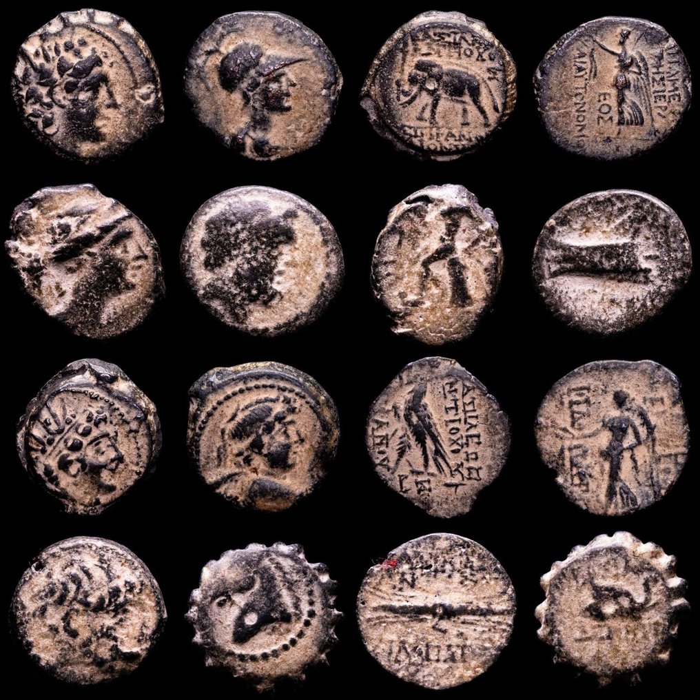 Seleucid Kingdom, 312-63 BC. Lot comprising eight (8) bronze coins ...