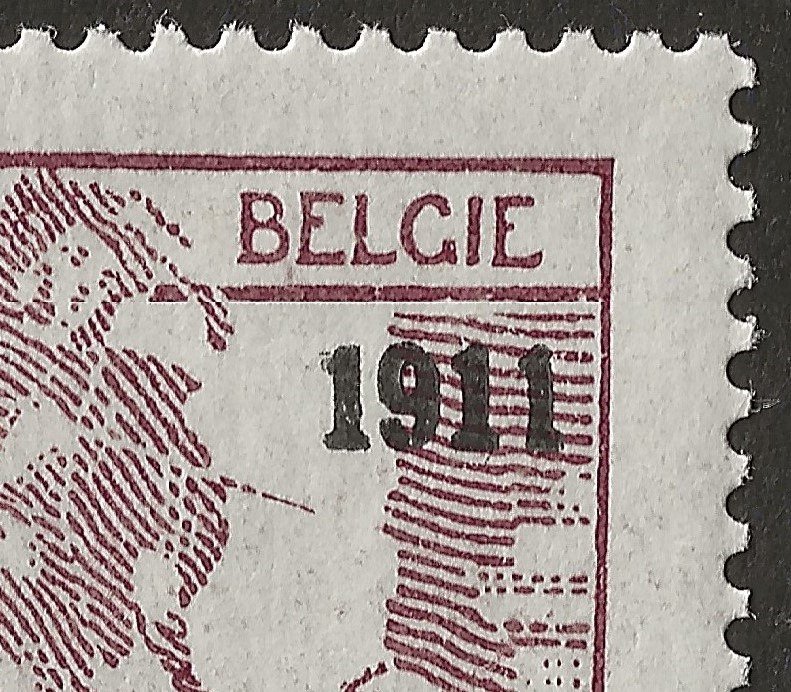 Bélgica 1911 - Caritas Type Montald 2c Violeta-marrón con impresión ...
