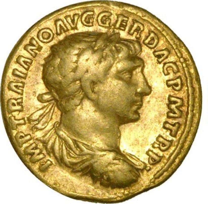 Imperio romano. Trajano (98-117 d.C.). AV Aureus, Rome - Jupiter - Catawiki