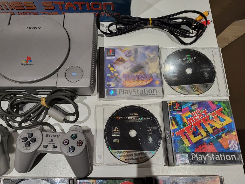 Sony - Playstation 1 console with game sation, 8 games and 3 only for ...