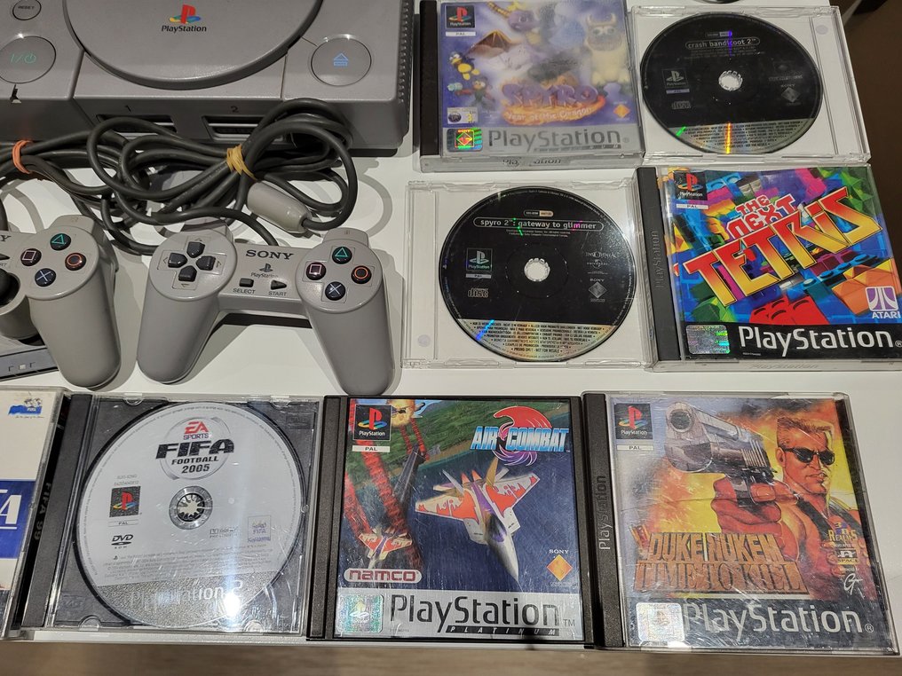Sony - Playstation 1 console with game sation, 8 games and 3 only for ...
