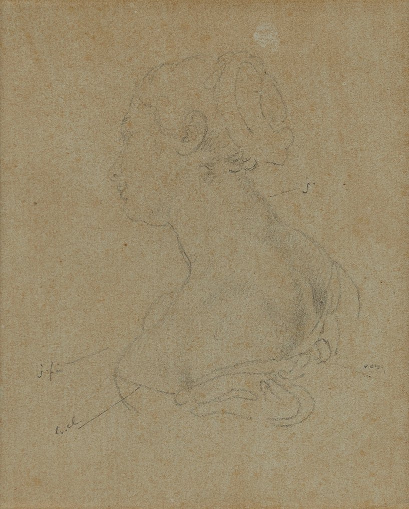Adam Toepffer (1766-1847) - Portrait d’une femme en buste de dos, vêtue ...