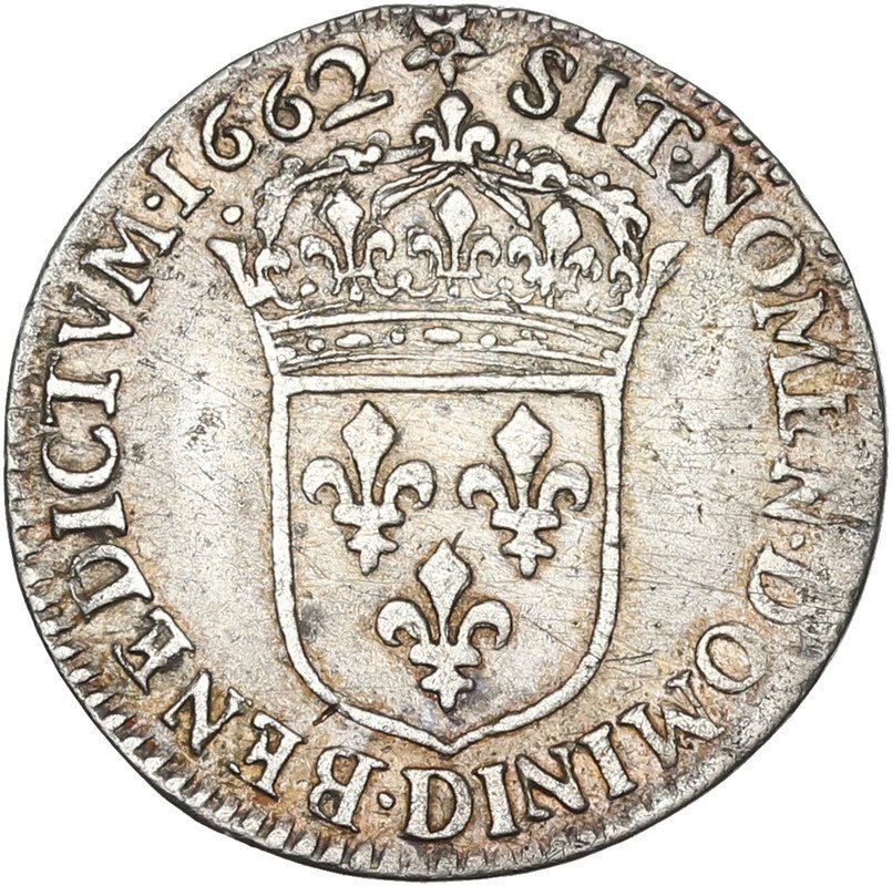 France. Louis XIV (1643-1715). 1/12 Écu au buste Juvénile 1662-D, Lyon - Catawiki