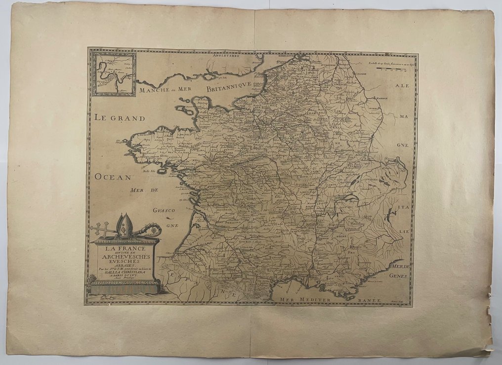 Europa, Kaart - Frankrijk / Gallië; Matheus - La France divisée en archéveschés, éveschés ...