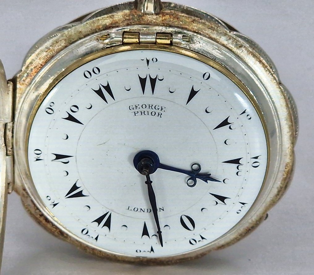 George Prior London - Prunk Silberspindeluhr - voll graviertes ...