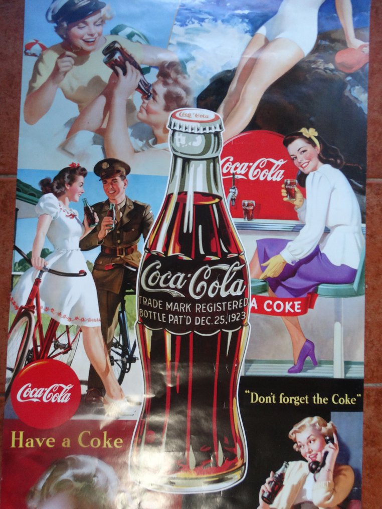coca cola - poster coca cola - 1990s - Catawiki
