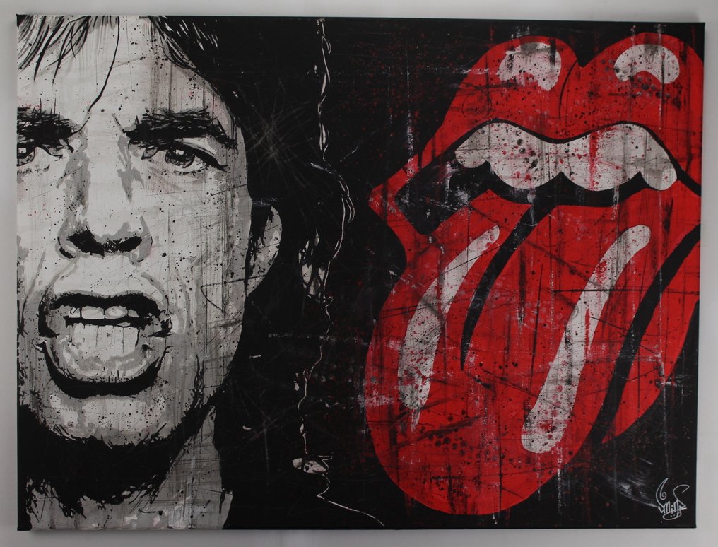 The Rolling Stones - Mick Jagger and Tongue - Painting - Artist Vincent Mink - Mick Jagger ...
