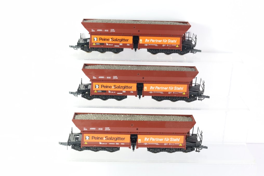 Roco H0 - 66005 - Modeltrein goederenwagon (1) - set met 3 Zes-assige zelflossers voor ...
