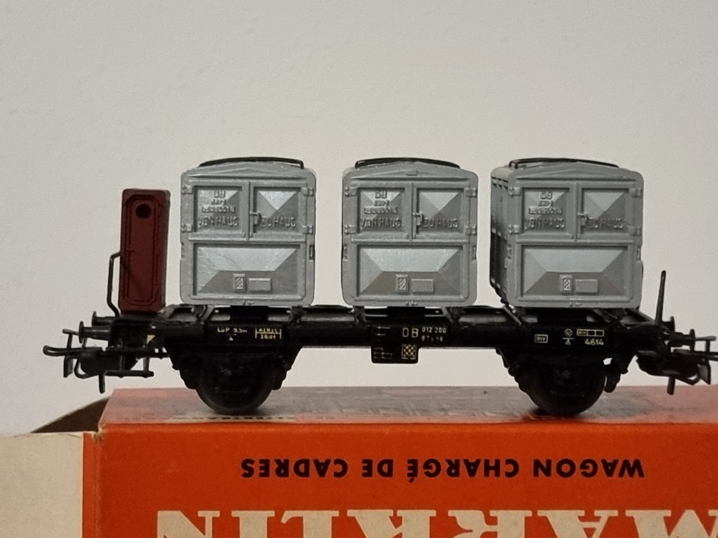Märklin H0 - 4614 - Modeltrein goederenwagon (3) - Containerwagen met ...
