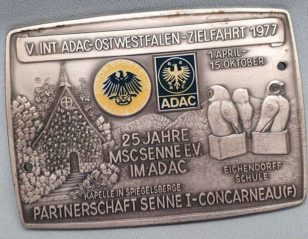 Badge - ADAC Grille Badge - V. Zielfahrt - MSC Senne - Germany - 20th ...
