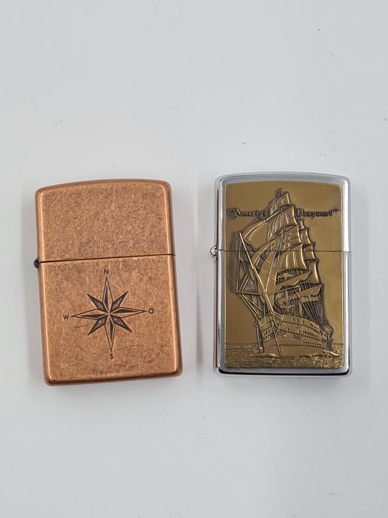 Zippo - Americo Vespucci - Lighter - Copper, Steel - Catawiki