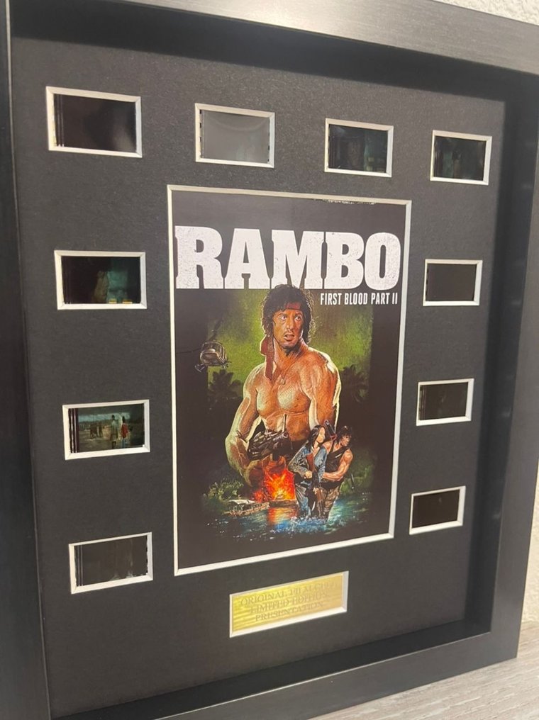 RAMBO - Sylvester Stallone - Framed Film Cells display with COA - Catawiki