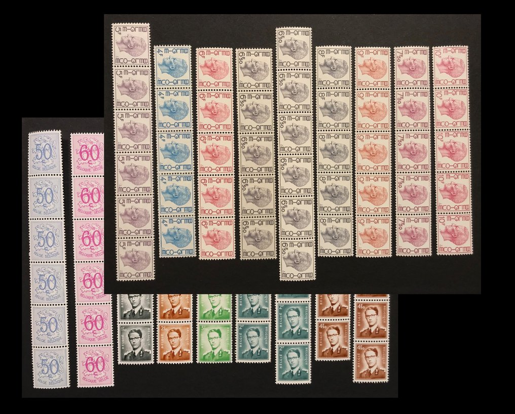 Belgium 1960/2000 - Collection of cylinder stamps - Types "Heraldic ...