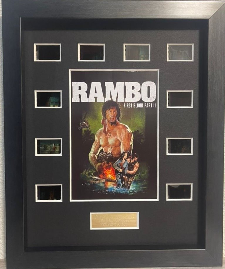 RAMBO - Sylvester Stallone - Framed Film Cells display with COA - Catawiki