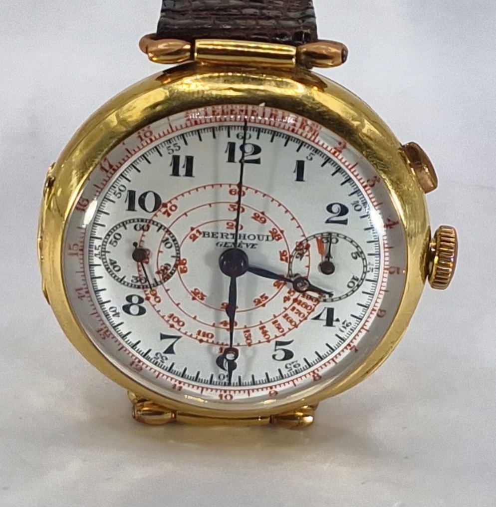 Berthoud Geneve. - 18kt. Goldarmbanduhr - Chronograph - Eindrücker ...