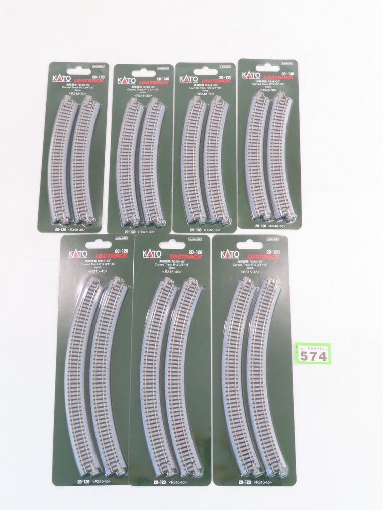 Kato N - 20-120 - Modeltreinsporen (7) - 28 gebogen rails R315-45 ...