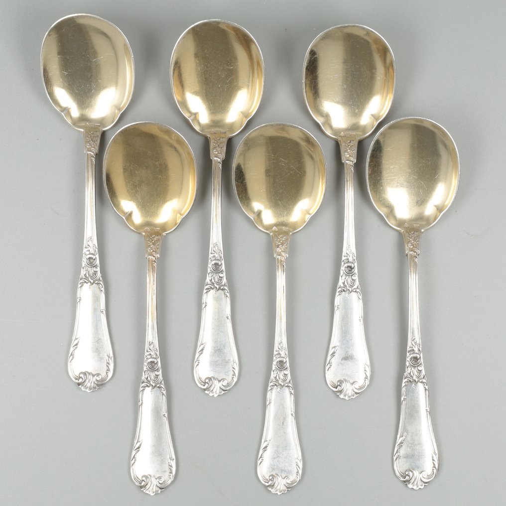 Wolfers Frères, IJslepels, NO RESERVE - Spoon (6) - .800 silver - Catawiki