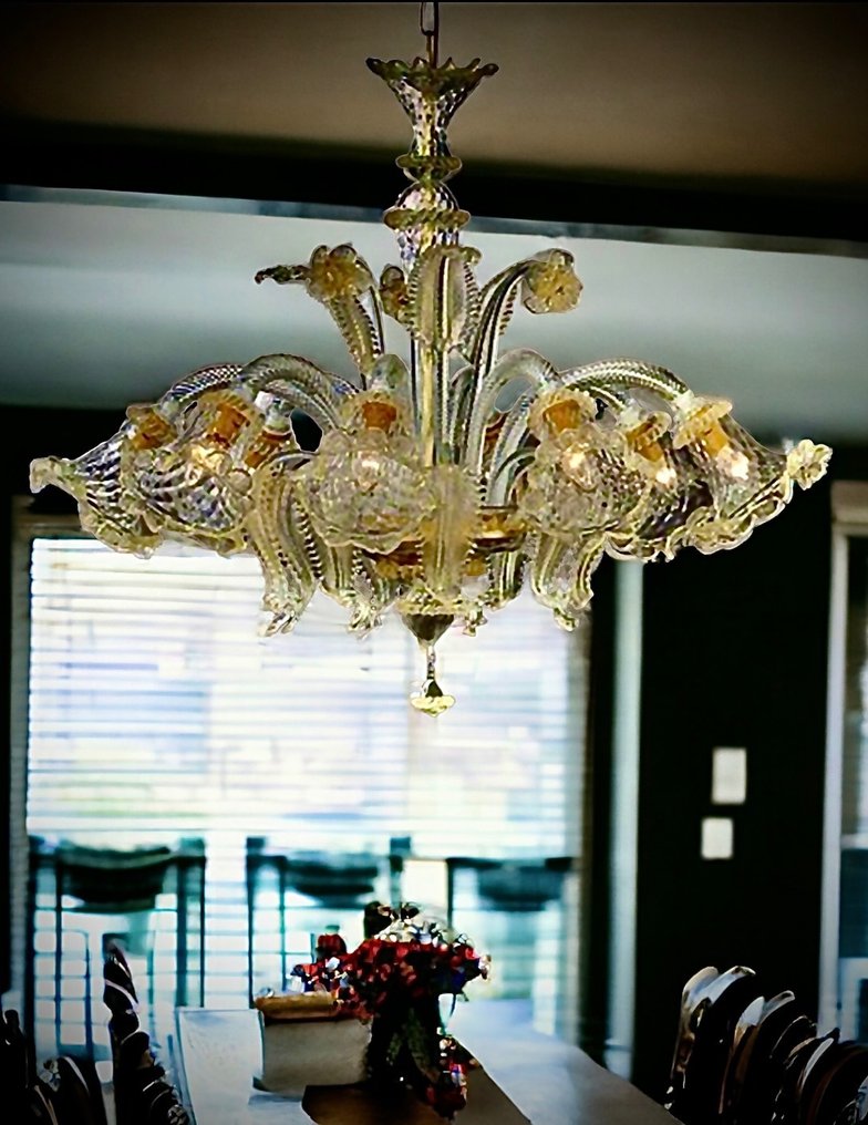 Lavai.it - Chandelier (1) - Crystal Gold8Light - Murano - Catawiki