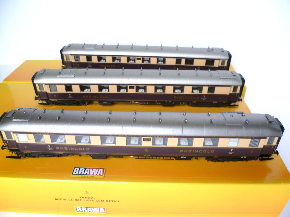 Brawa H0 - 46430/46434/46464 - Modeltrein personenwagonset (1) - Rheingold Mitropa 3-wagen ...