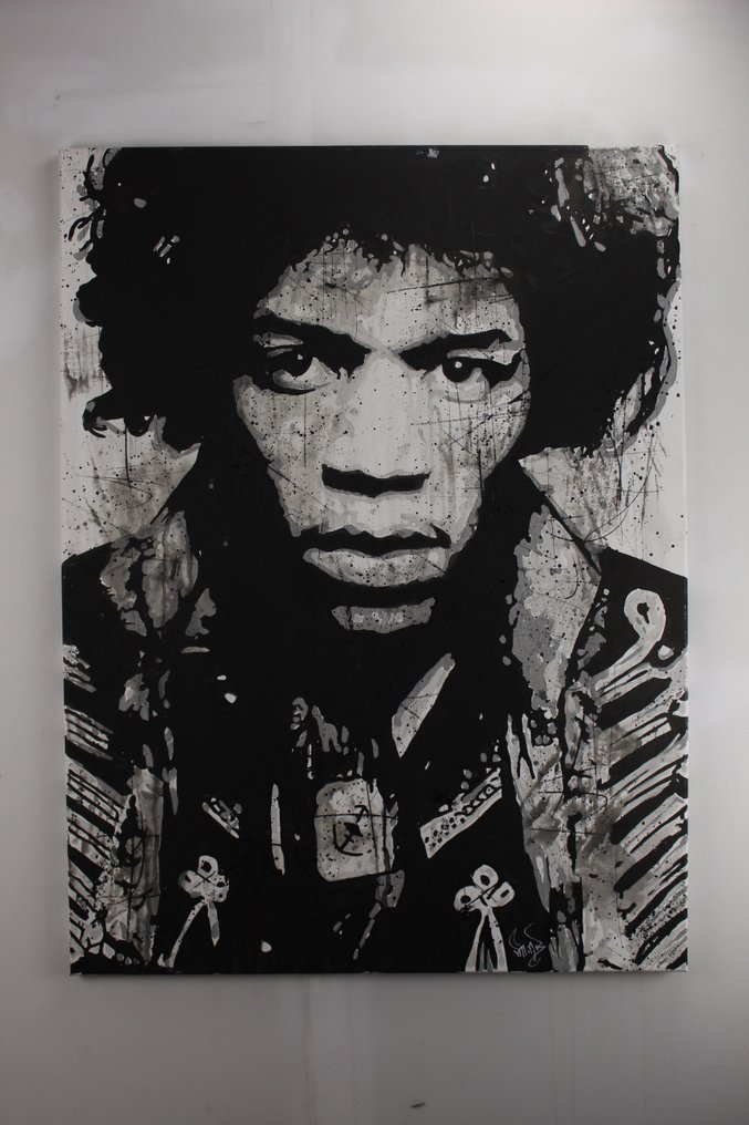 Jimi Hendrix - By Artist Vincent Mink - Pop Art Portrait - Painting ...